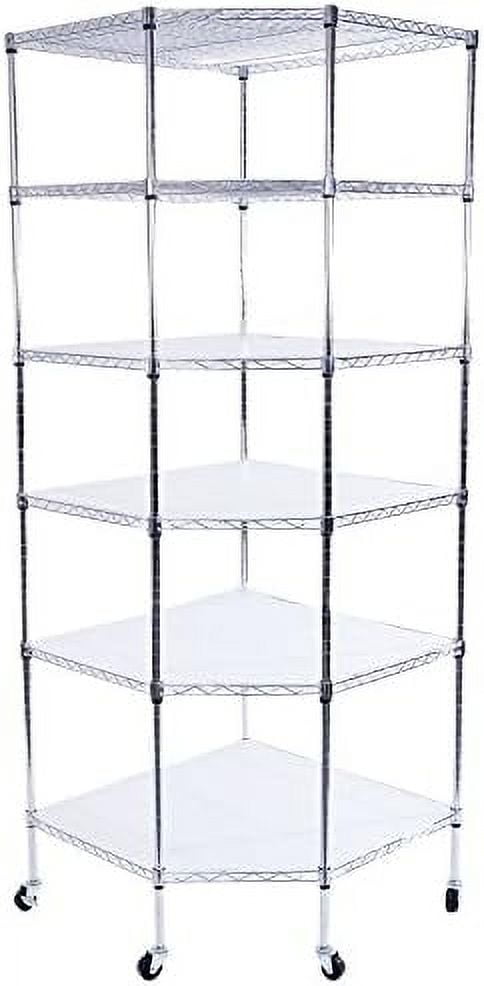 6 Tiers Corner Shelf, Adjustable Metal Free Standing Wire Shelving Unit ...