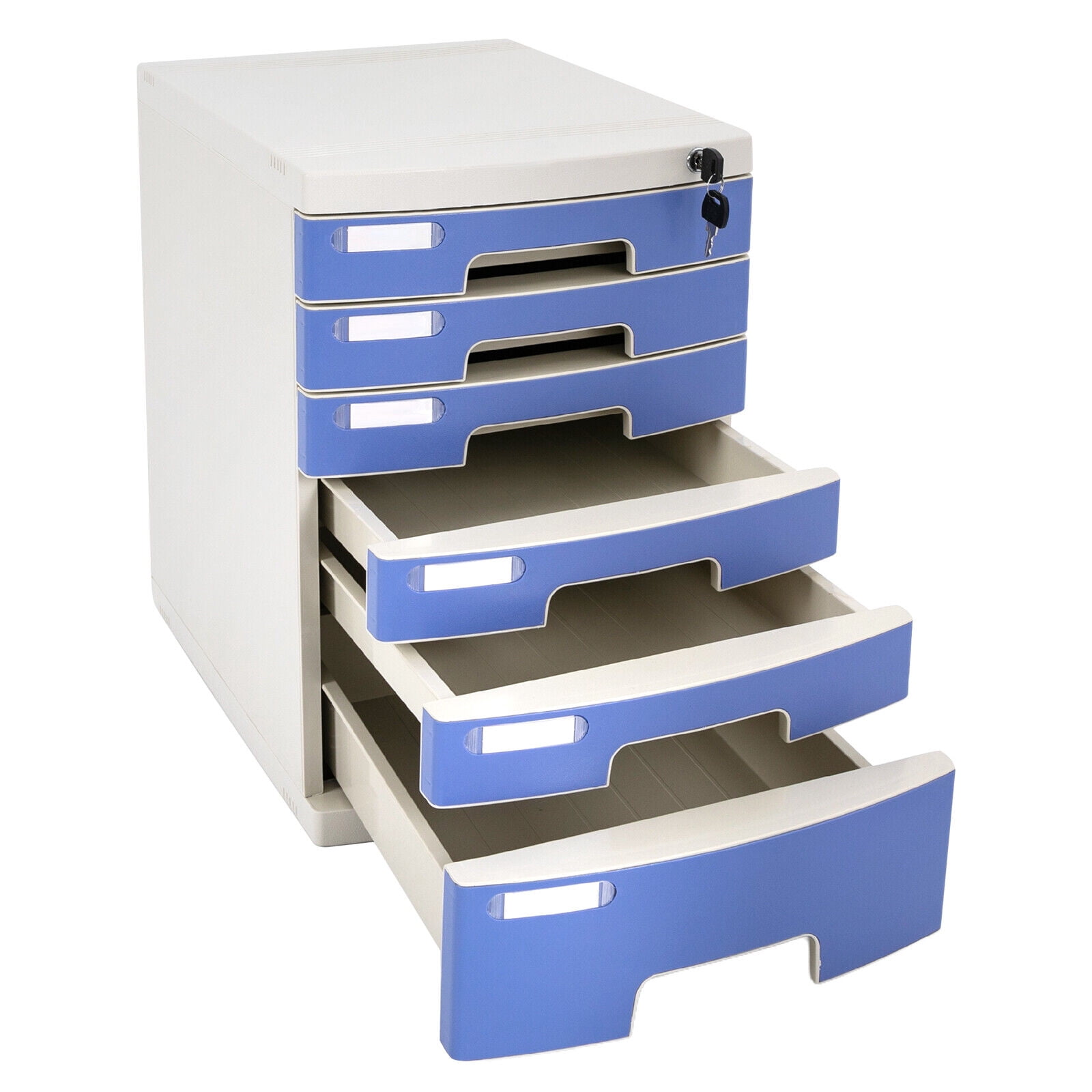 6 Tiers Drawer Desk Organizer W/ Labeling Frame, Tabletop Books File ...