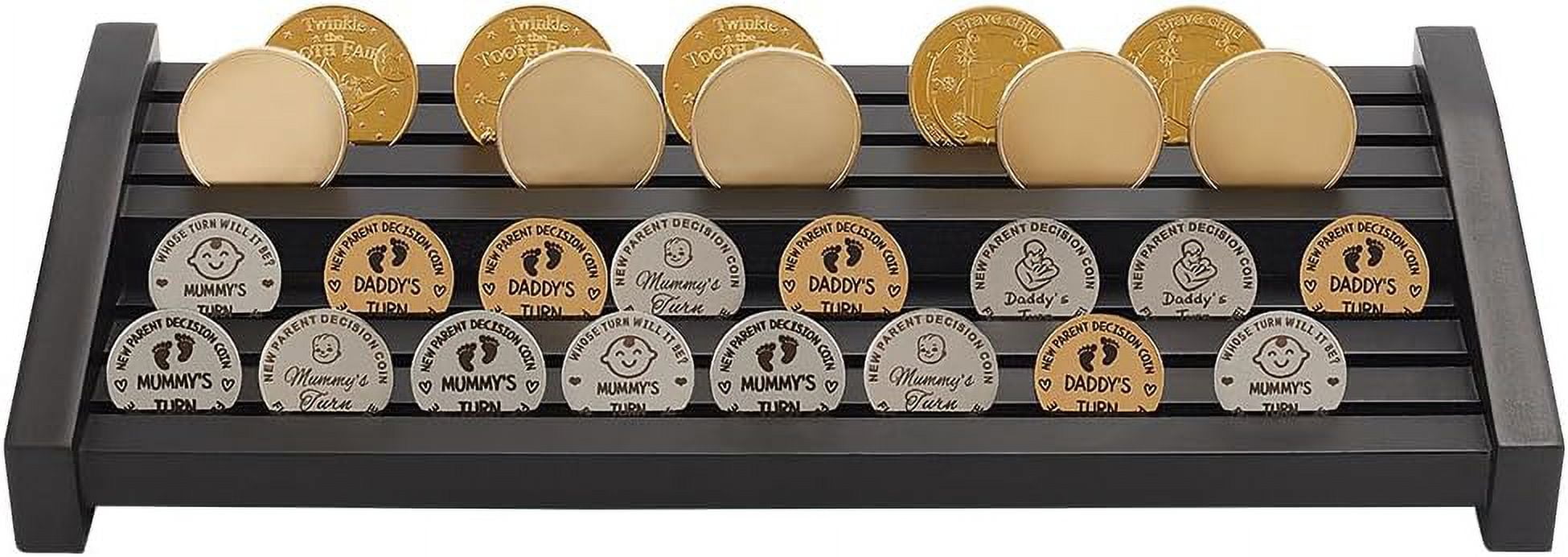 6 Tiers MDF Wood Commemorative Coin Display Tray Desktop Coin Organizer ...