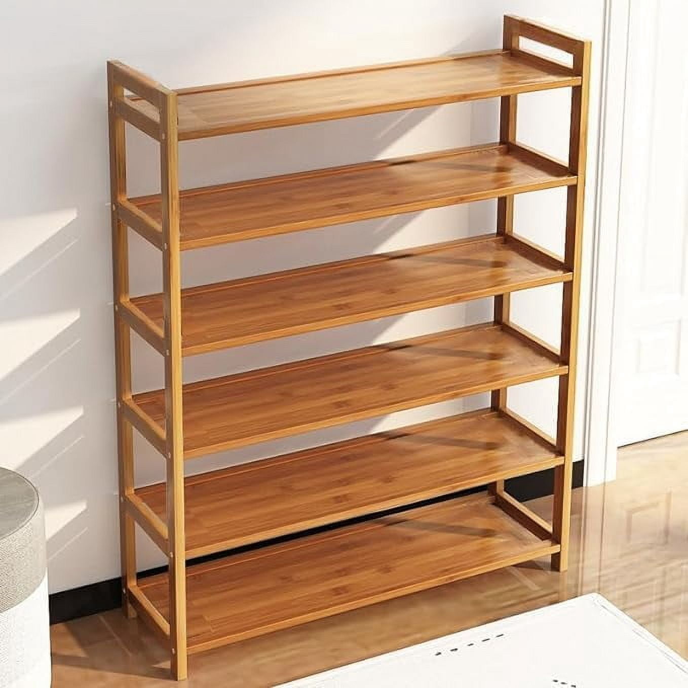 6 Tiers Natural Shoe Rack (26.77 x 9.84 x 35.43)"(L x x H) - Walmart.com