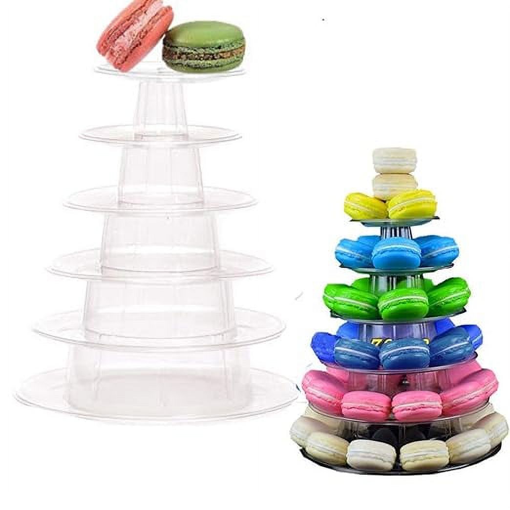 6 Tiers Round Macaron Tower Stand Cake Display Rack Cupcake Stand ...