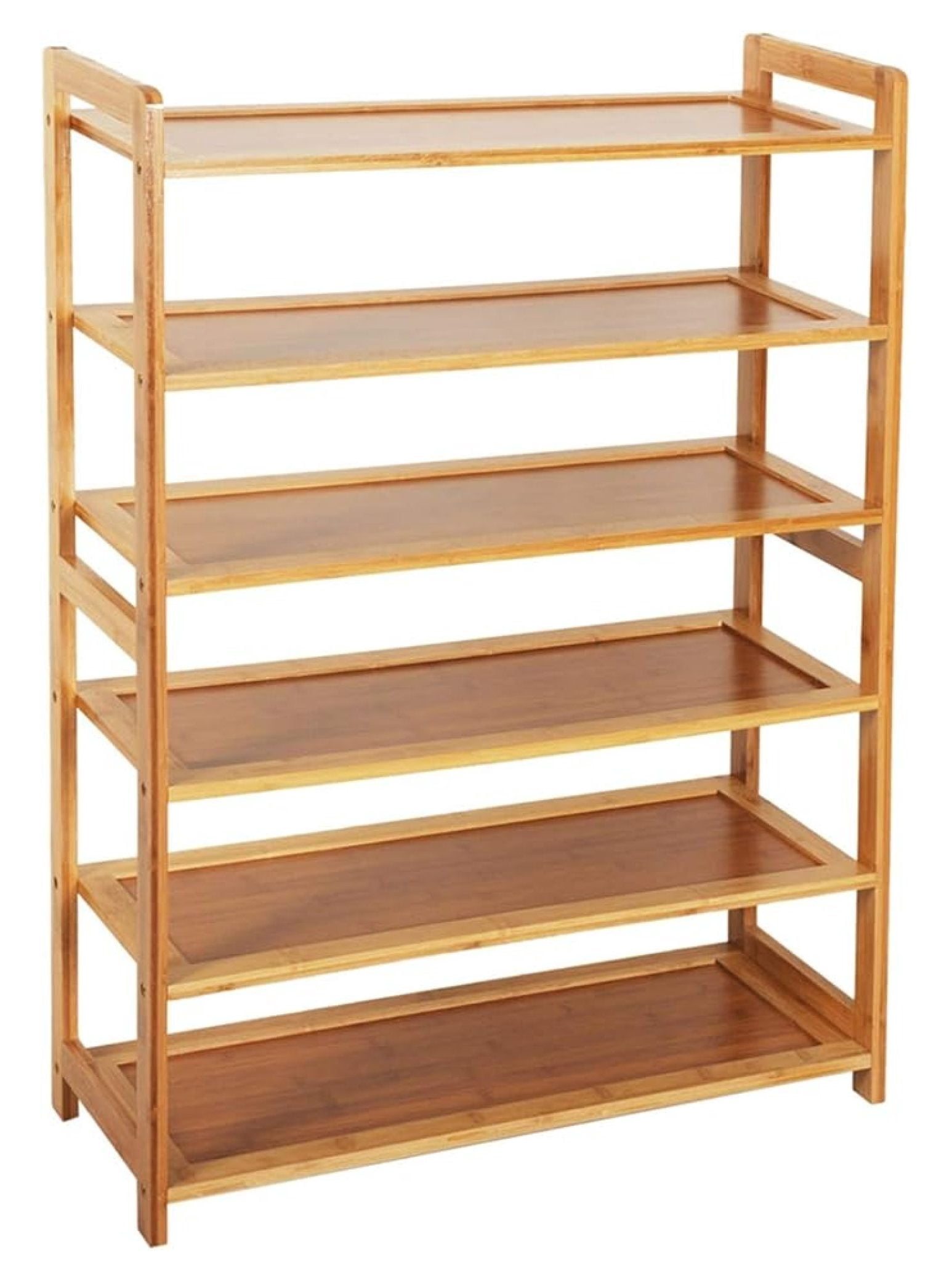 6 Tiers Shoe Rack Natural Bamboo Shoes Shelf Storage for Hallway ...