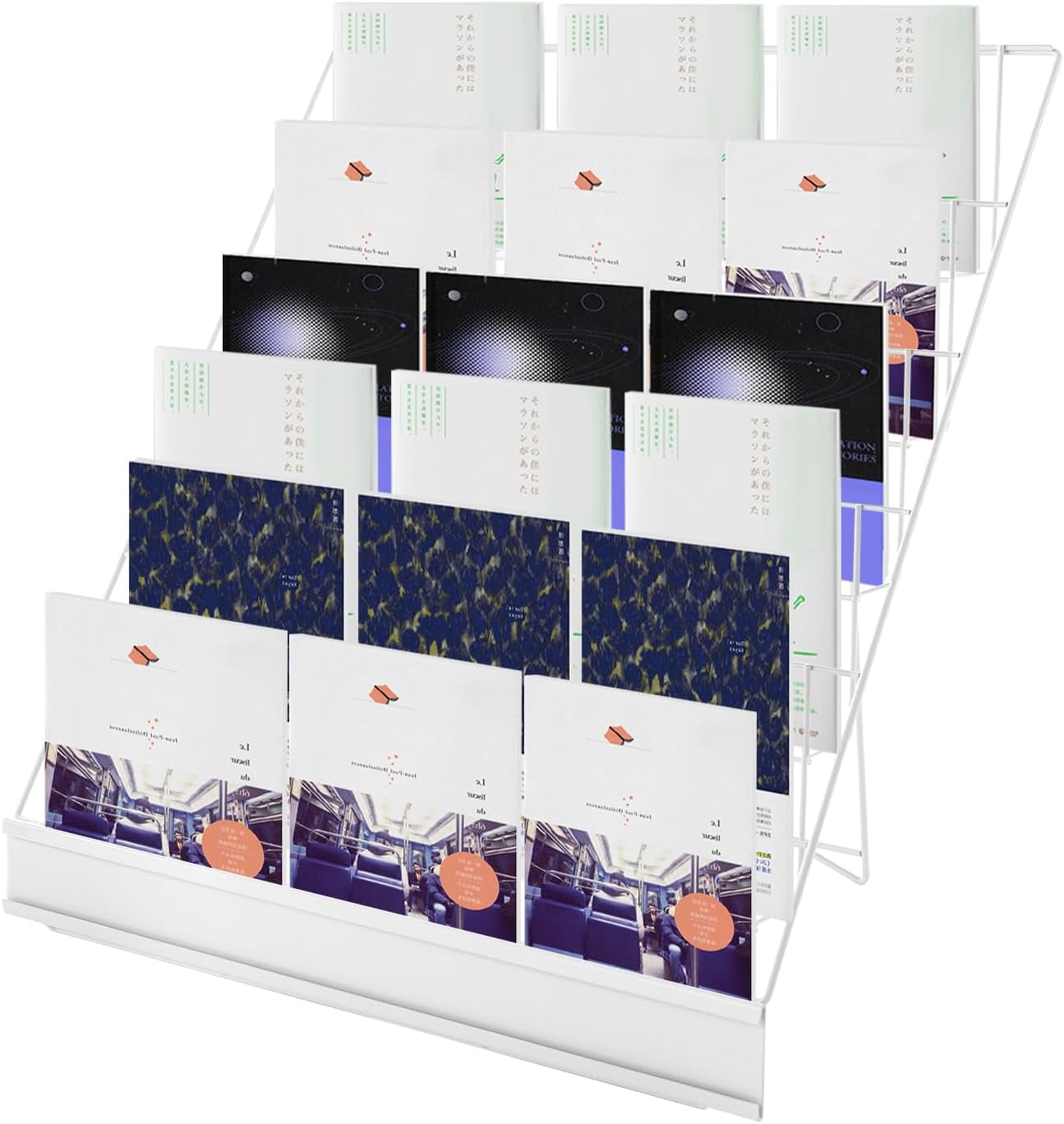 6 Tiers Tabletop Book Rack, 18 x 11 x 17.5 inch Magazine Rack for Table ...