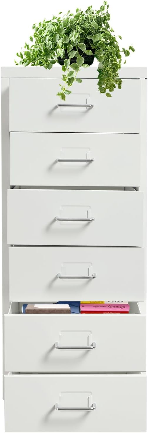 6 Tiers Vertical File Cabinet, 6 Drawer File Cabinet with Curved Handle ...