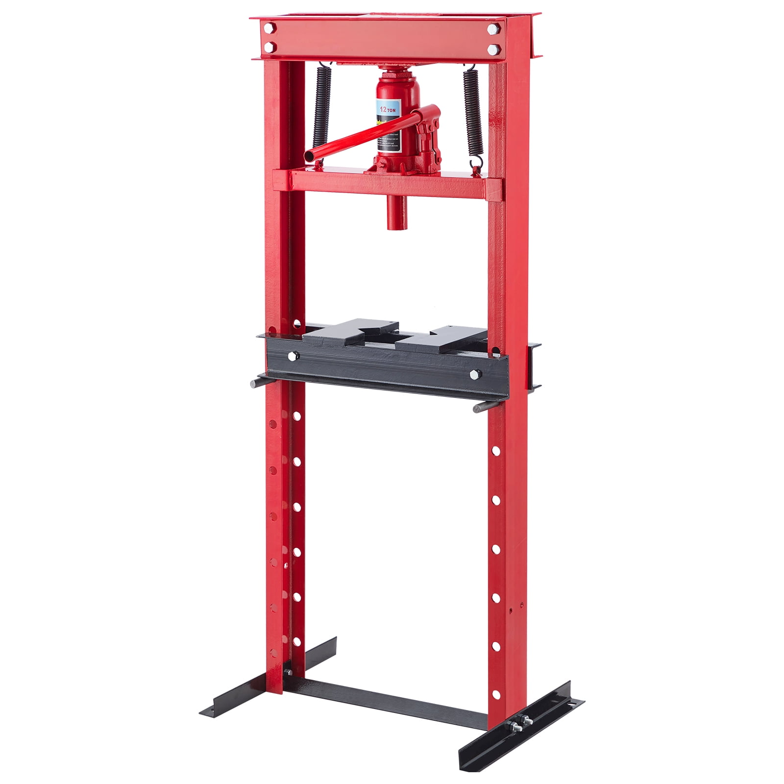 6 Ton/12 Ton Hydraulic Shop Press with Plate, Adjustable H-Frame Garage ...