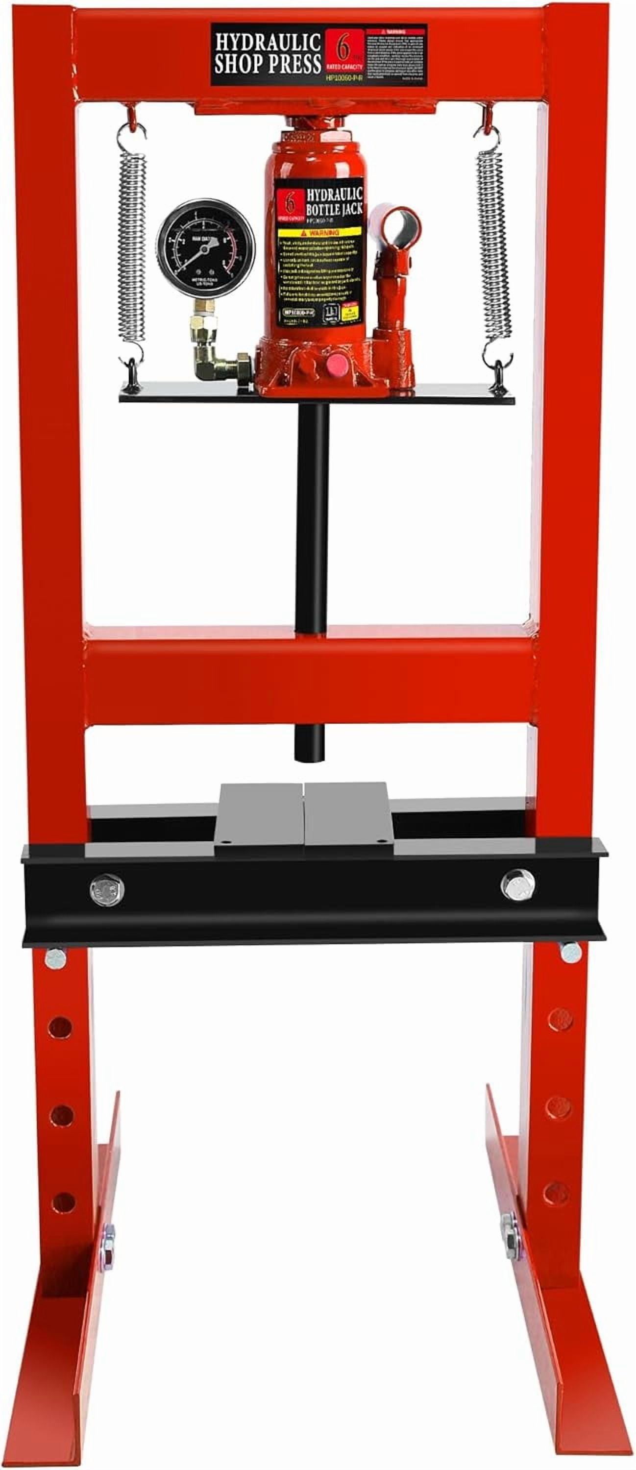 6 Ton Hydraulic Press, Benchtop Press with Press Plates, H-Frame Garage ...