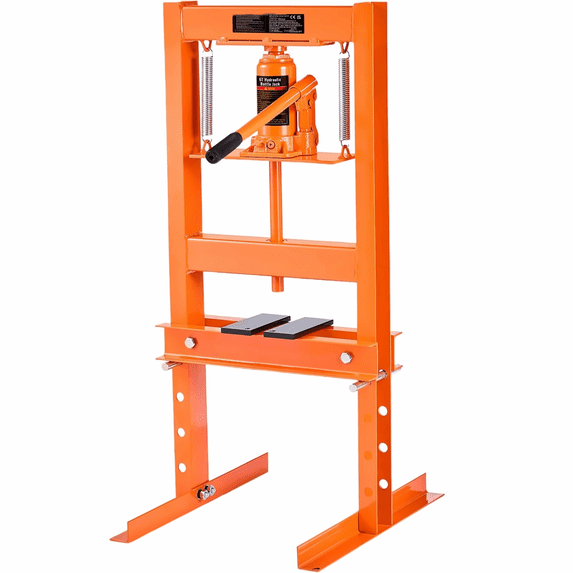 6 Ton Hydraulic Shop Press - H-Frame Garage Floor Press, Adjustable ...