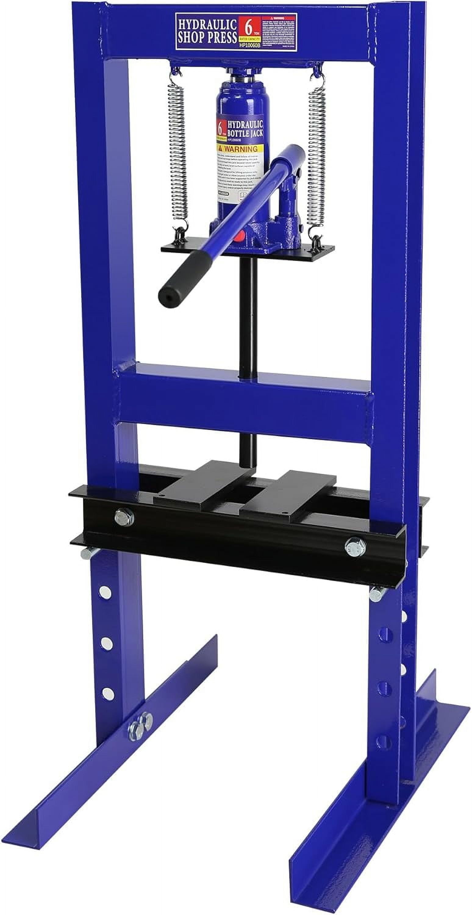 6-Ton Hydraulic Shop Press, H-Frame Garage Floor Press with Built-in ...