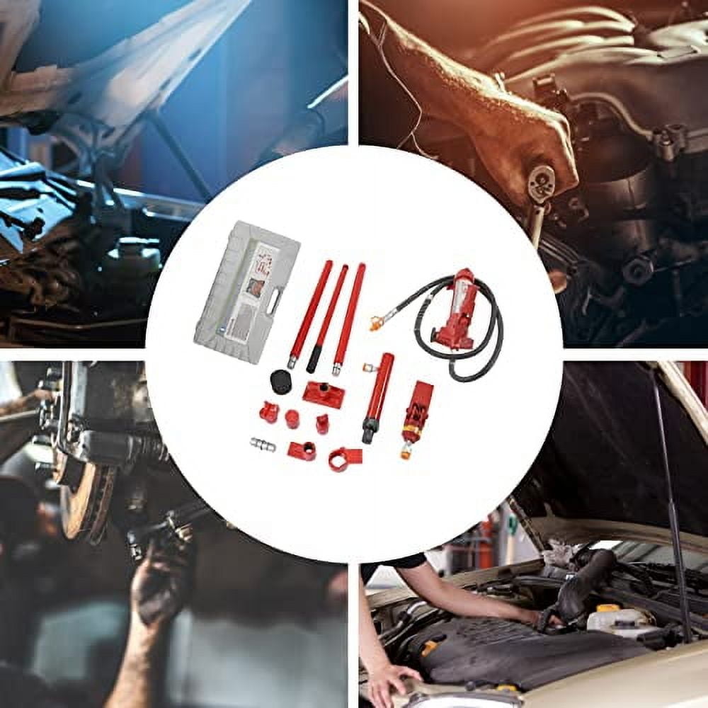 6 Ton Porta Power Kit, 59 in Oil Hose Hydraulic Car Jack Ram 4.9 inch ...