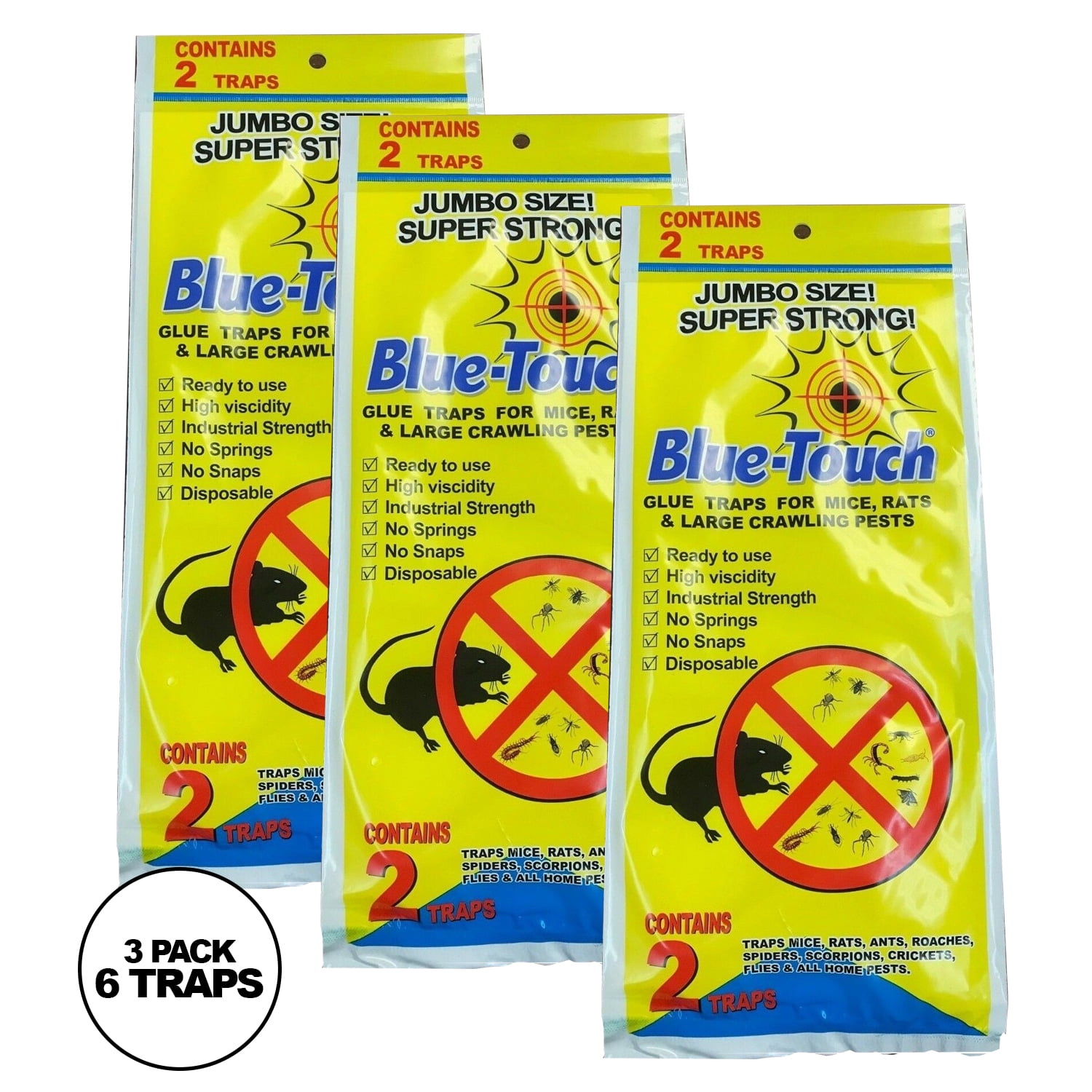 (6 Traps) LARGE Super Sticky Glue MOUSE, INSECT, SPIDER, SNAKE ...