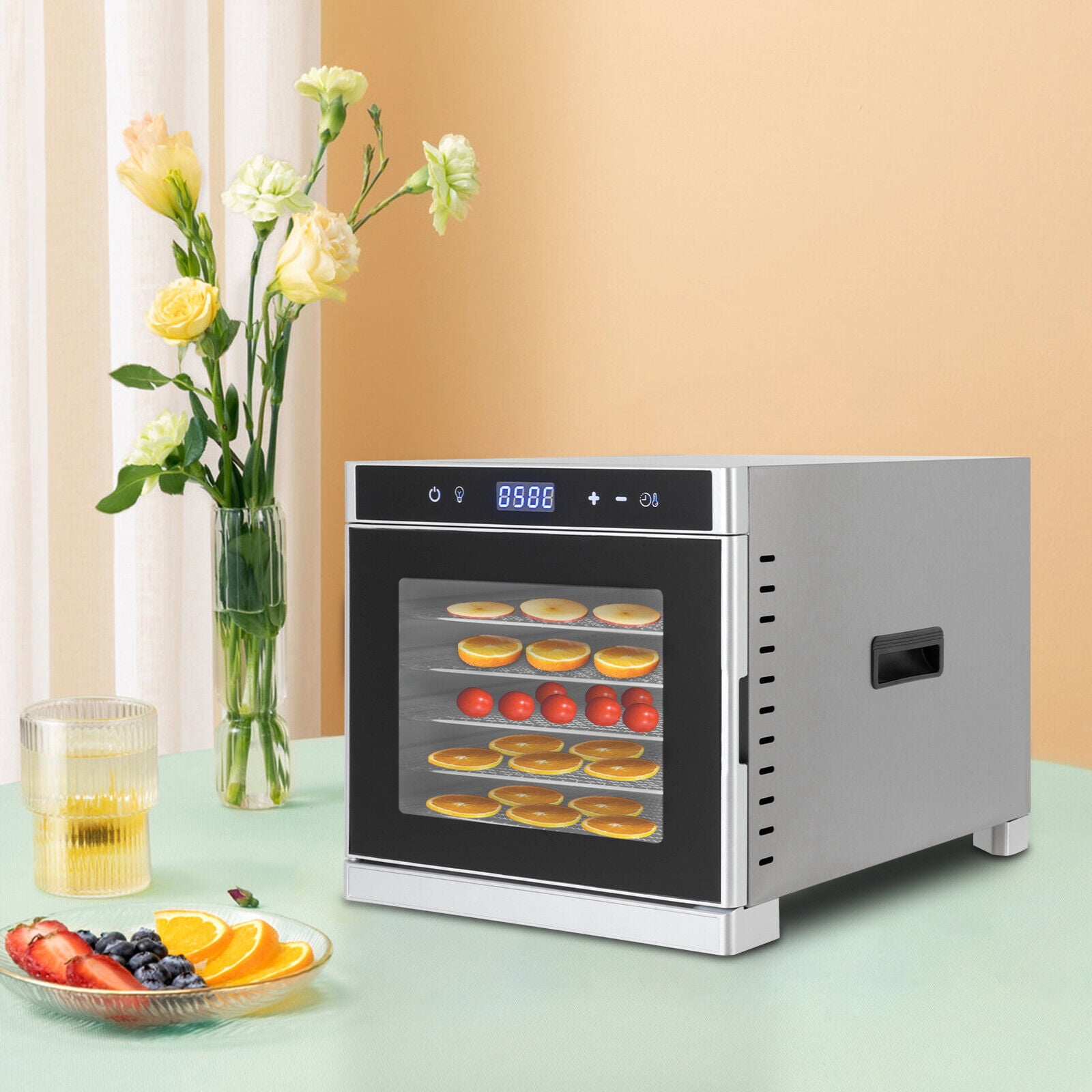 6-Tray Food Dehydrator Machine Preserver Fruit Vegetable Dryer w/ Temp ...