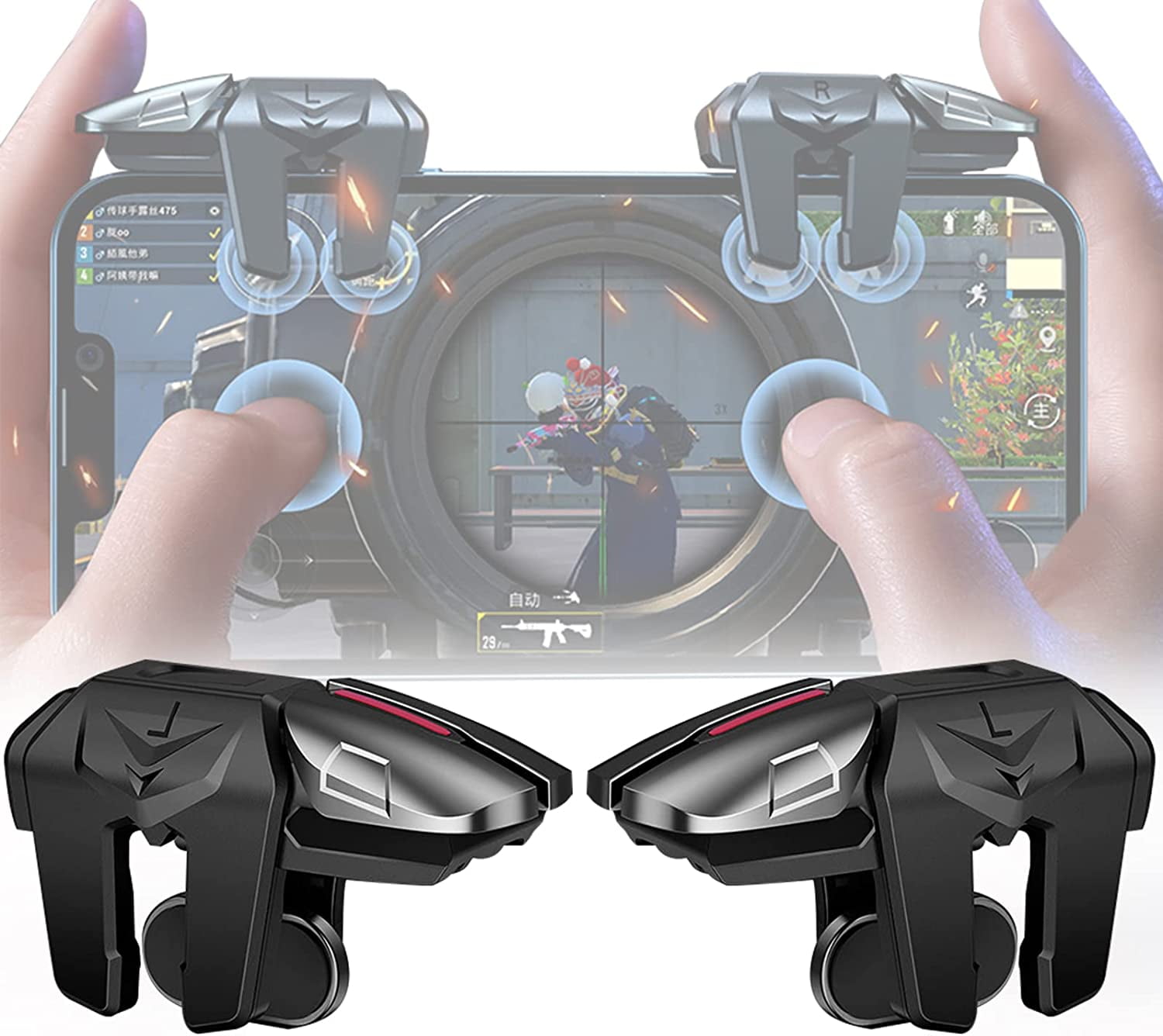 6 Trigger PUBG Mobile Controller,Mobile Game Controller for PUBG with 6 ...