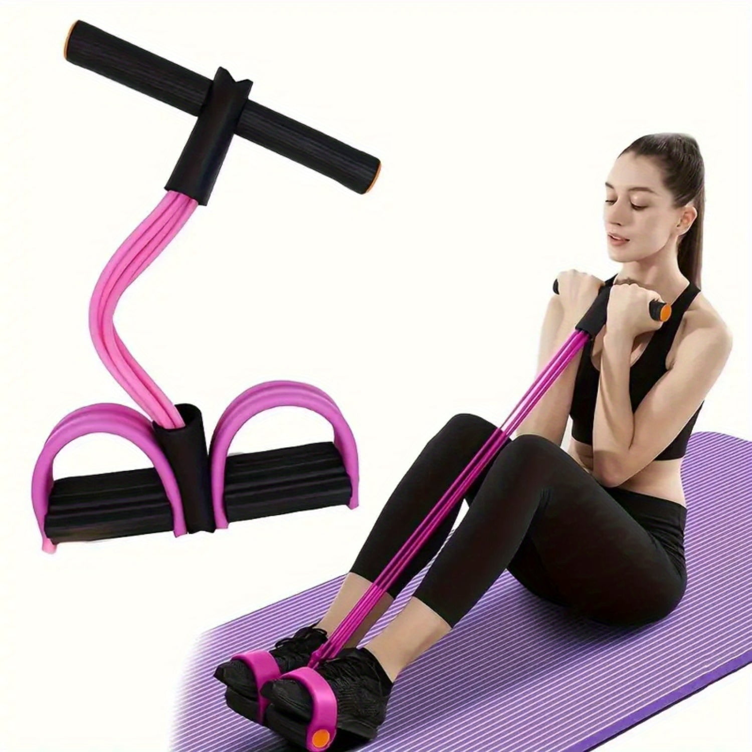 6-Tube Pink PVC Yoga Pedal Puller | for Stretching, Toning & Muscle ...