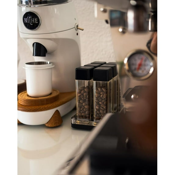 6 Tubes Coffee Bean Cellars with Stand & Hopper - Single Dose Coffee ...