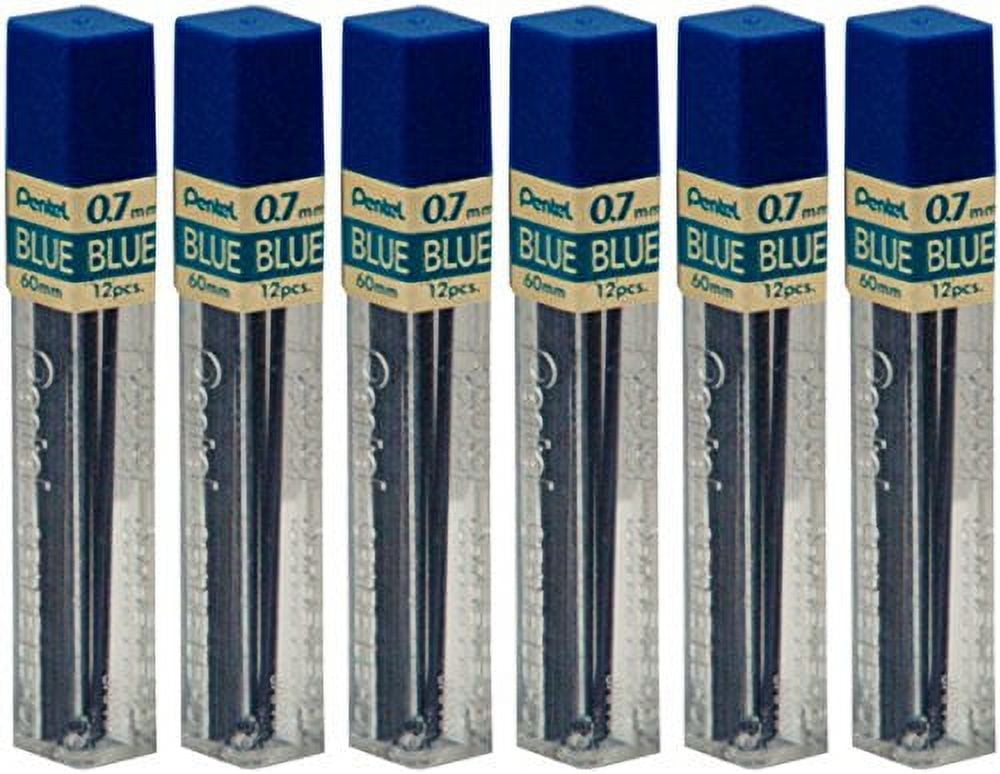6 Tubes Pentel Ppb7 Blue .7mm Lead 72 Sticks of Blue Lead - Walmart.com
