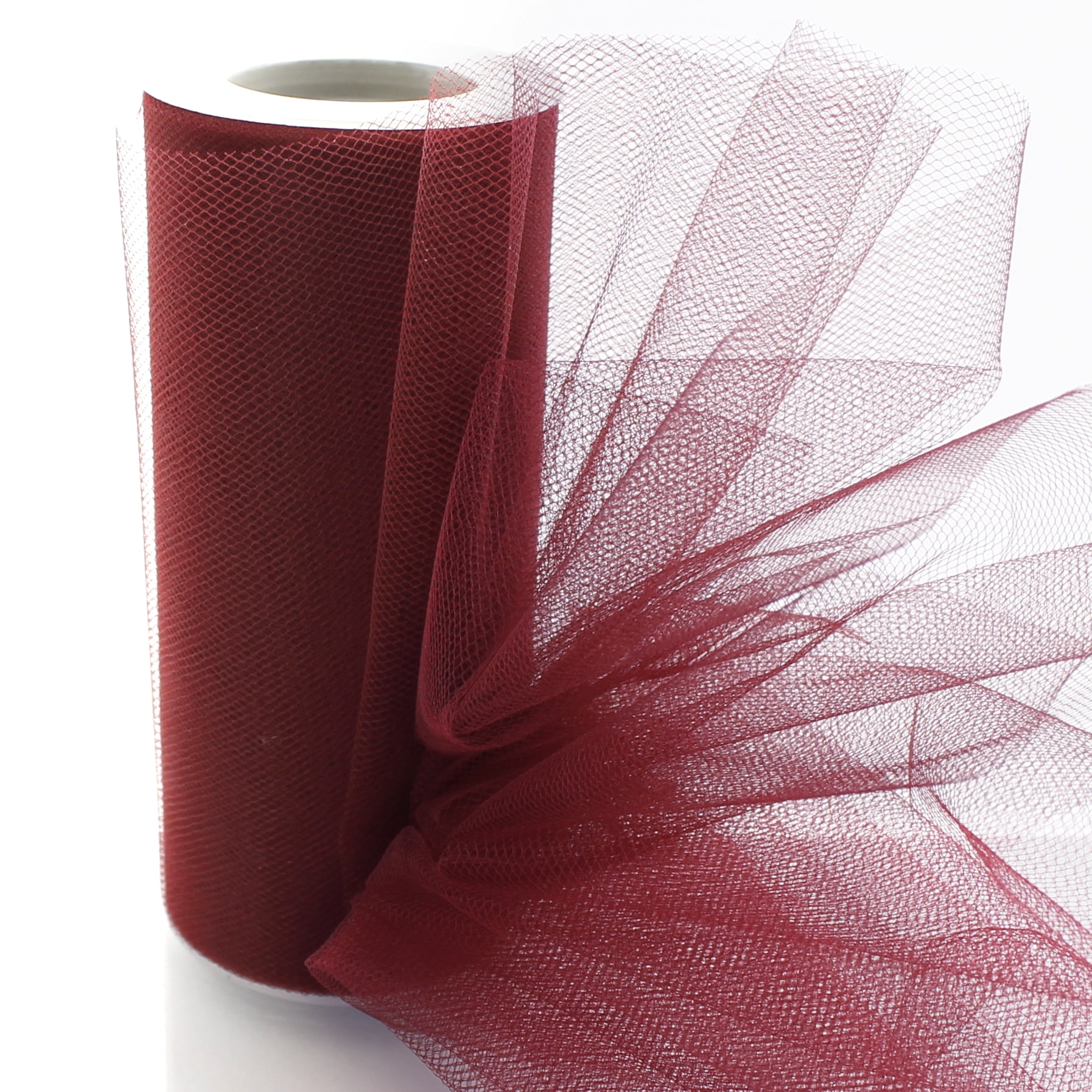6" Premium Tulle Maroon 25 Yard - Walmart.com