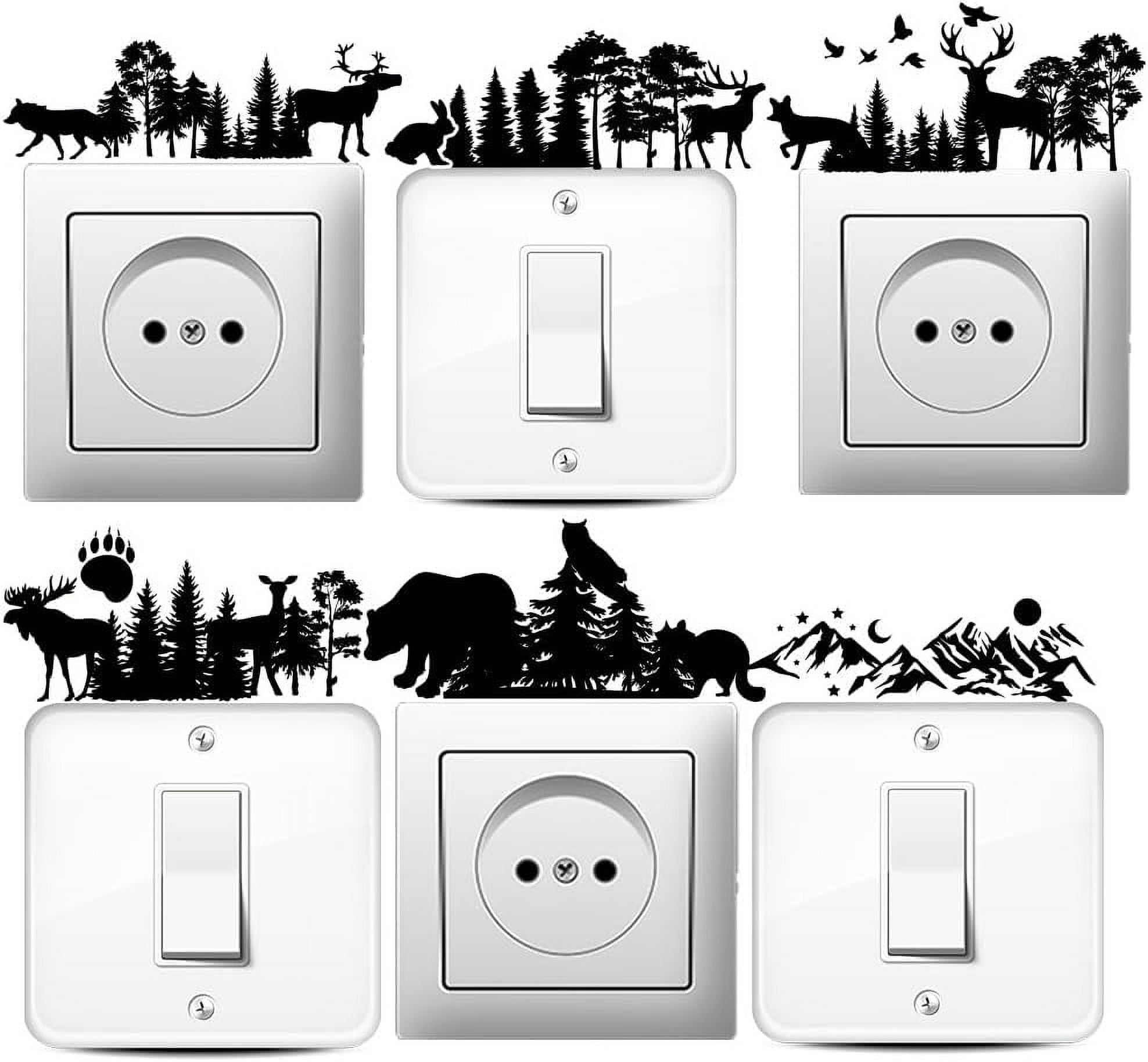 6 Types Forest Mountain Animals Switch Stickers Forest Creative Wall ...
