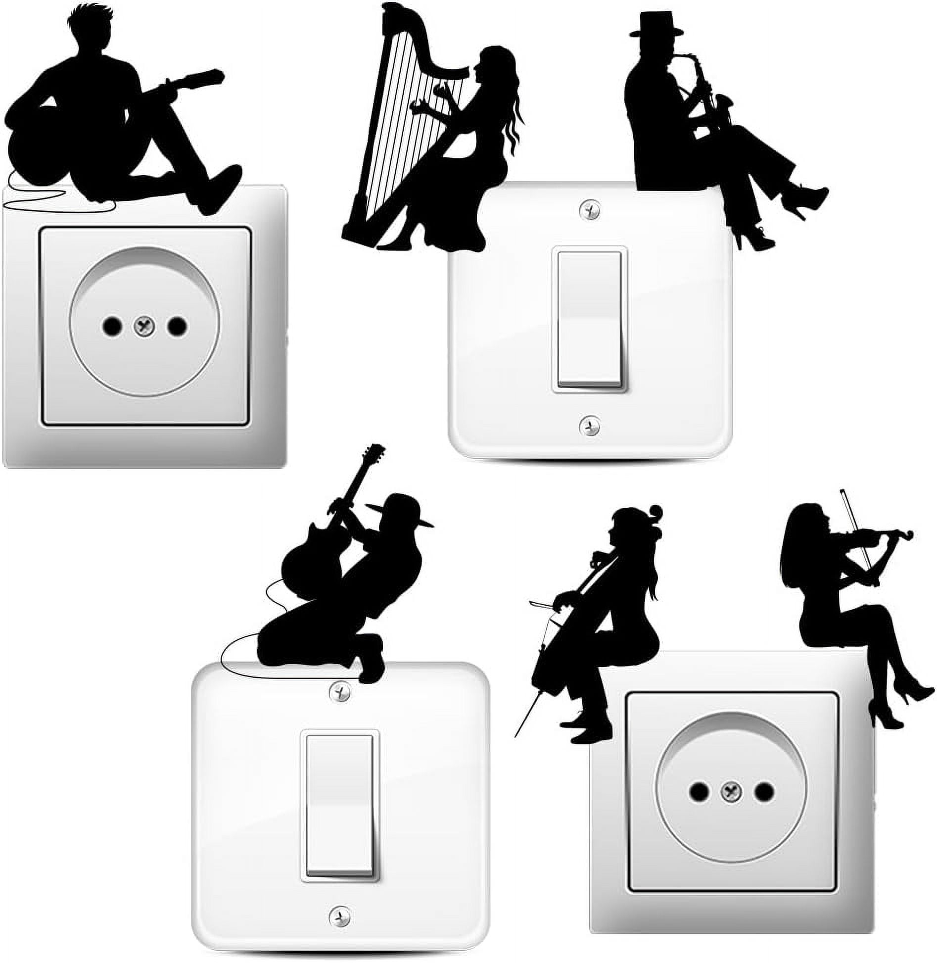 6 Types Musician Silhouette Creative Switch Stickers Man & Woman ...