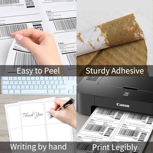 6 UP Labels, 4" x 3-1/3" Shipping Address Labels for Laser Inkjet ...