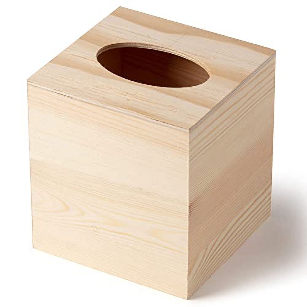 6” Unfinished Wooden Tissue Box by Make Market - Ready-to-Decorate ...