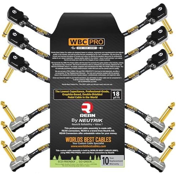 6 Units - 5 Inch - WBC-PRO-Pedal – 22 AWG - Low-Cap (18pF/ft) – Pro ...