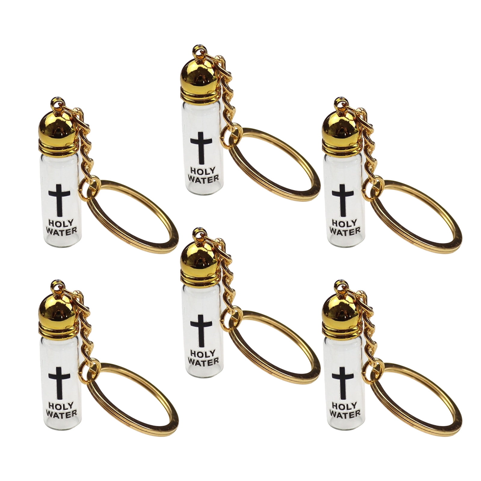 6 Units Glass Crucifix Keychain Watertight Vessel With Reinforced ...