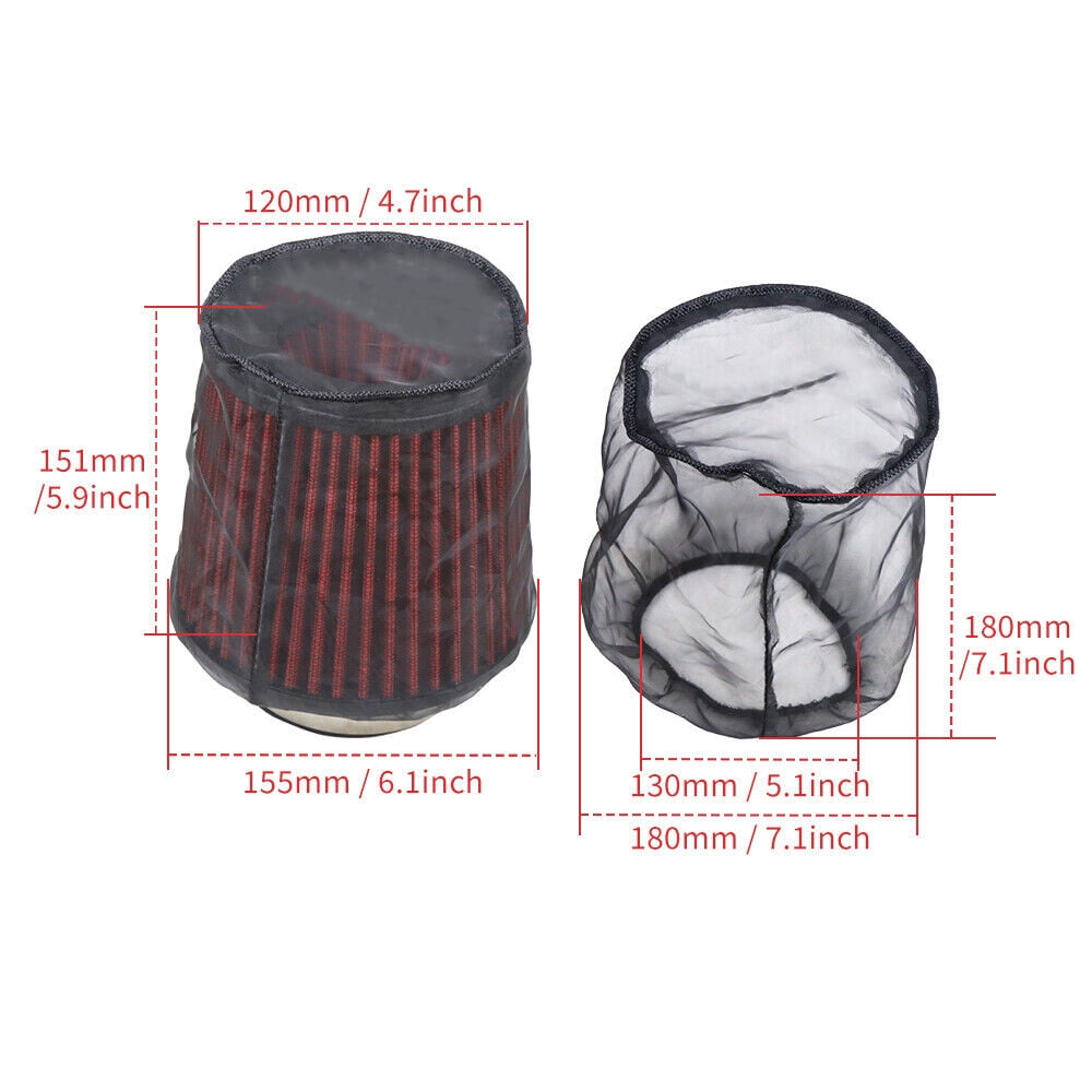 6" Universal Water Guard Cold Air Intake Pre-Filter Cone Filter Sock ...