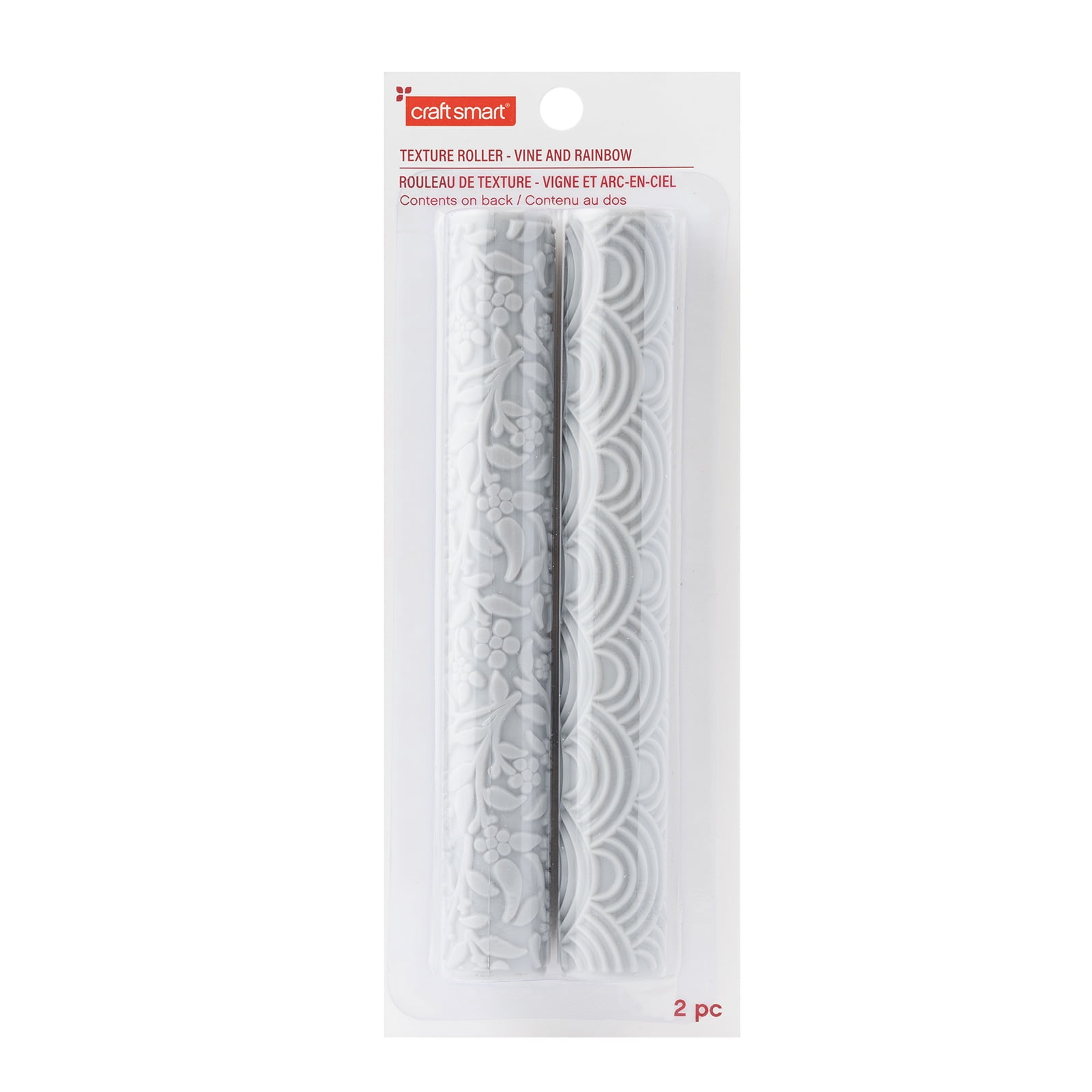 6" Vine & Rainbow Texture Rollers by Craft Smart – Embossed Plastic Clay Tools for Patterned ...