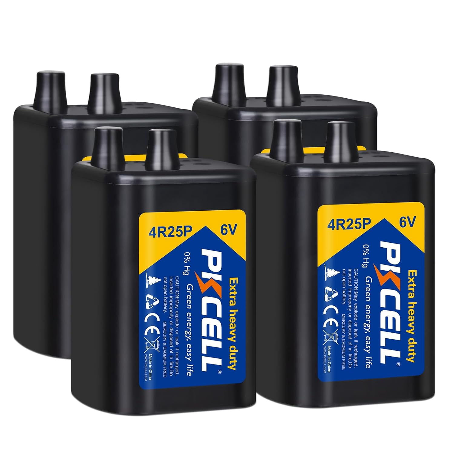 6 Volt Lantern Battery, 6V 4R25 Flashlight Battery with Spring ...