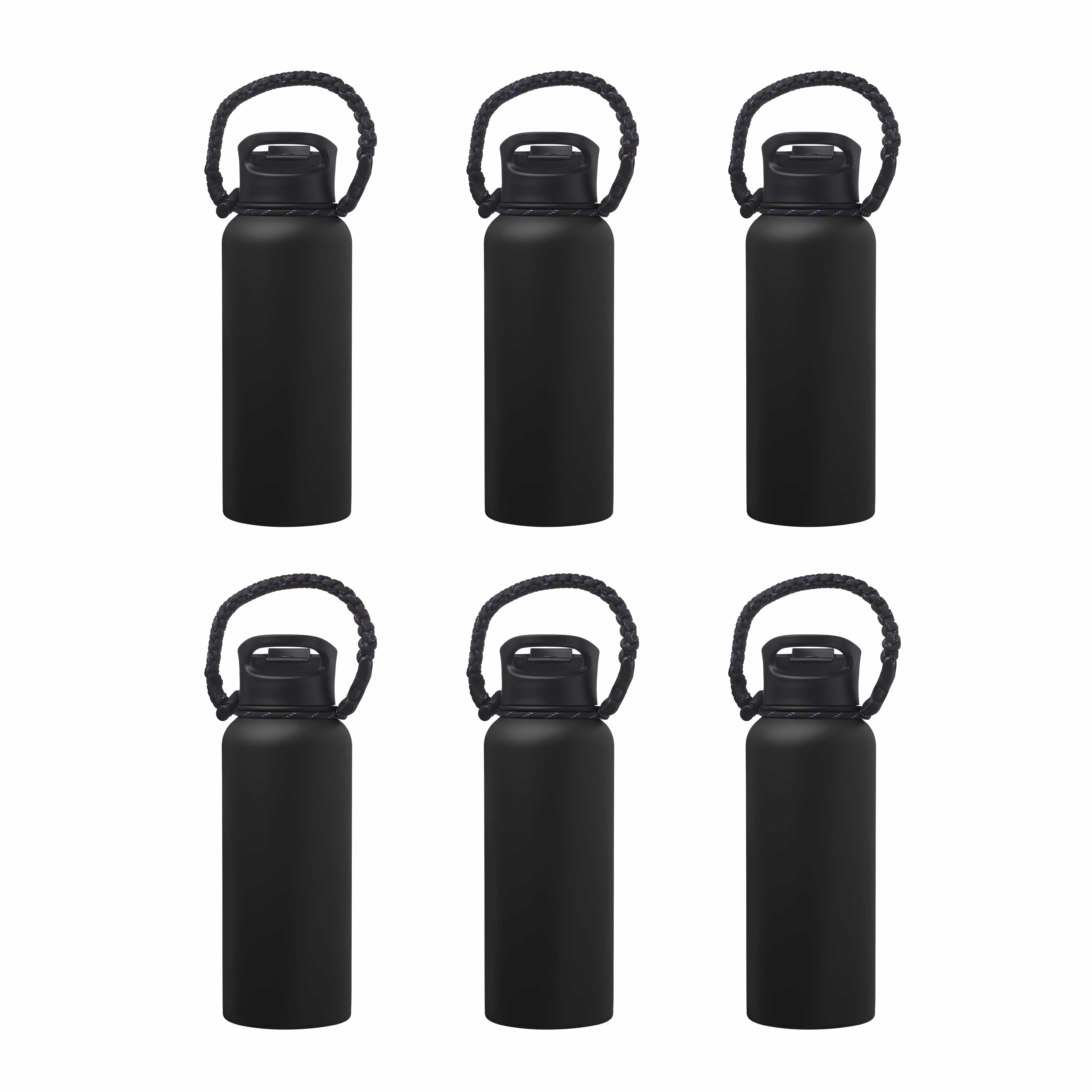 6 Vulcan Stainless Steel Water Bottles with Strap Set, 34 oz. - Double ...