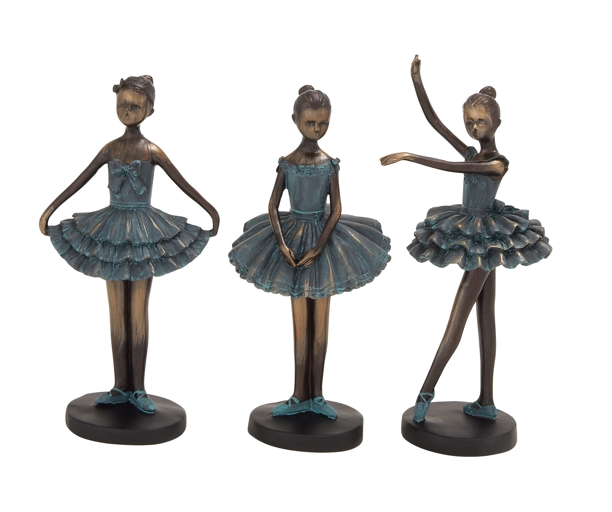 DecMode Teal Polystone Dancer Sculpture Set - 12H (3 Count) - Walmart.com