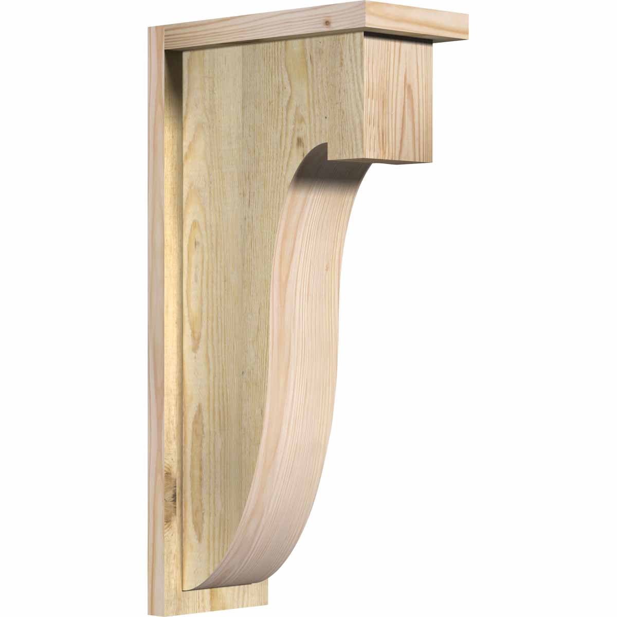6"W x 12"D x 24"H Del Monte Rough Sawn Corbel w/Backplate, Douglas Fir ...