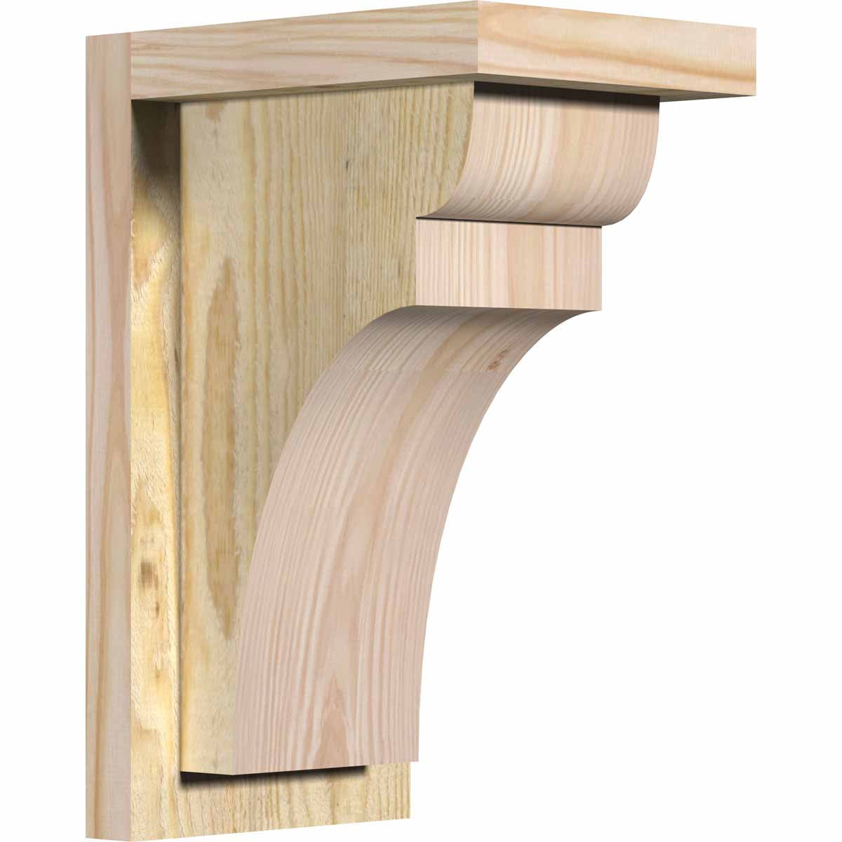 6"W x 8"D x 12"H Yorktown Rough Sawn Corbel w/Backplate, Douglas Fir ...