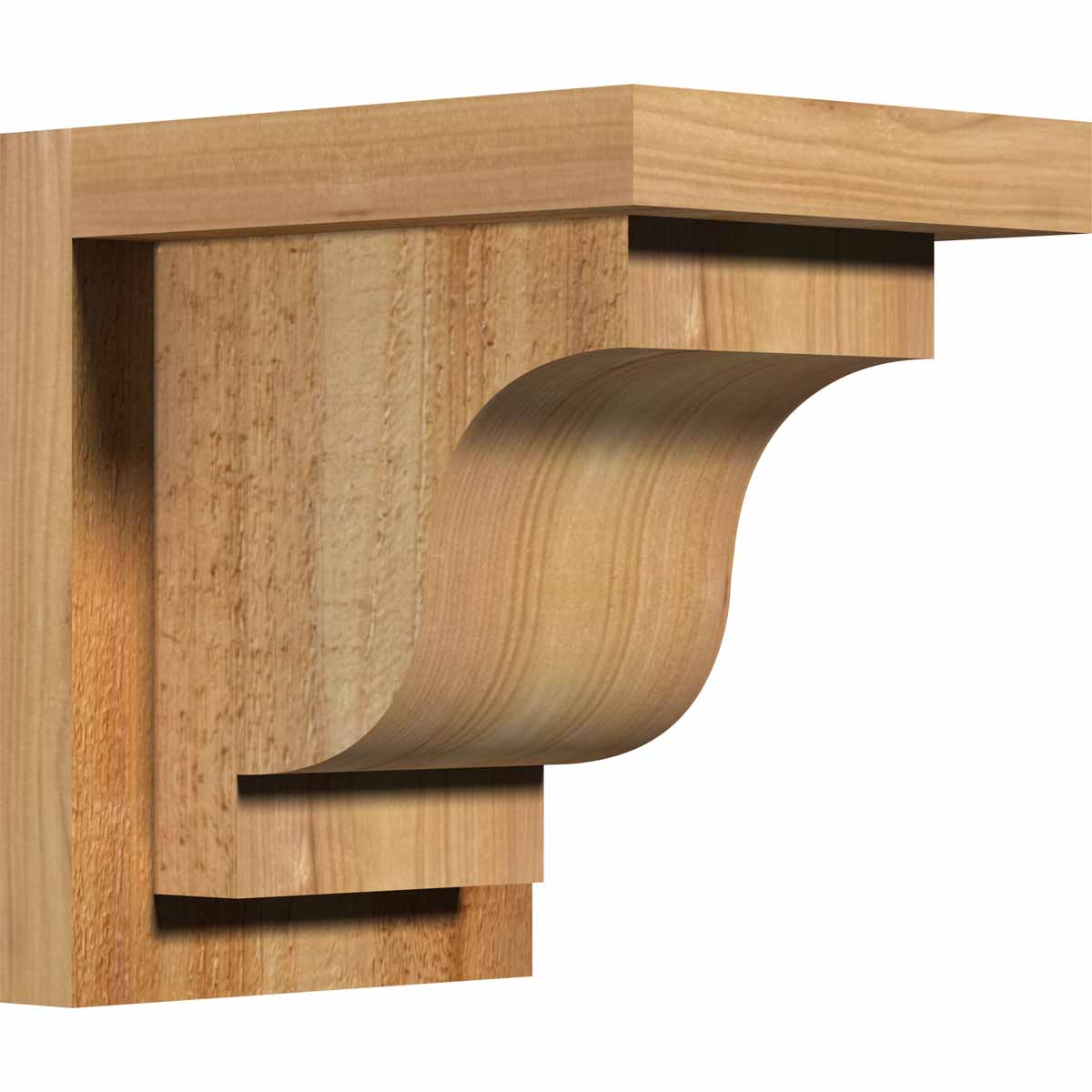 6"W x 8"D x 8"H Newport Rough Sawn Corbel w/Backplate, Western Red ...