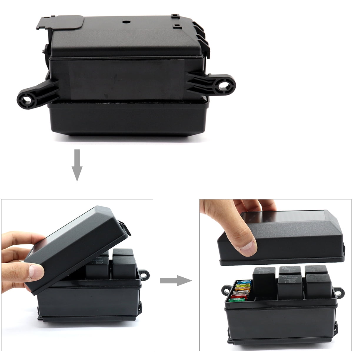 6-Way 12V Fuse Holder Box with 5PCS 5Pin 12V 40A Relays and 1PC 12V 40A ...