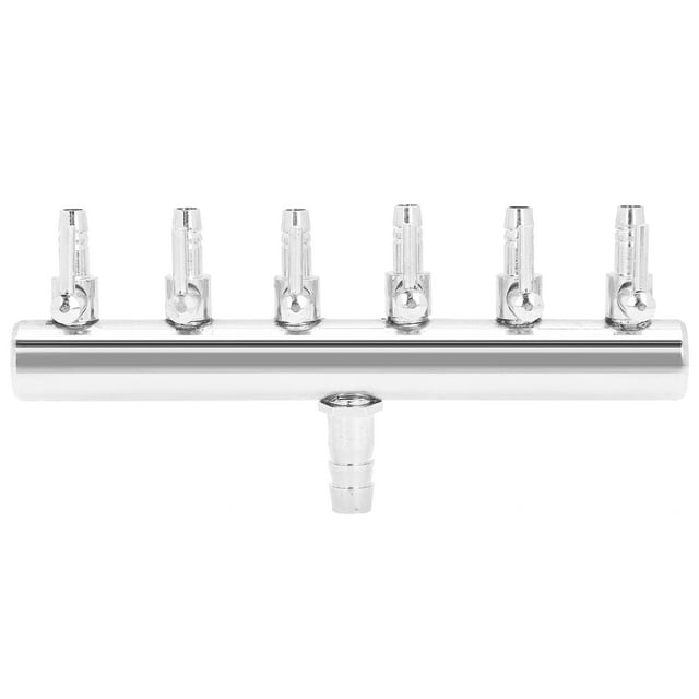 6?Way Aquarium Air Flow Control Lever Valve Distributor Stainless Steel ...