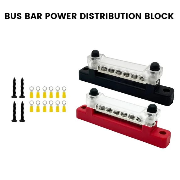 6 Way Bus Bar Power Distribution Terminal 150A Screws Battery Block For ...