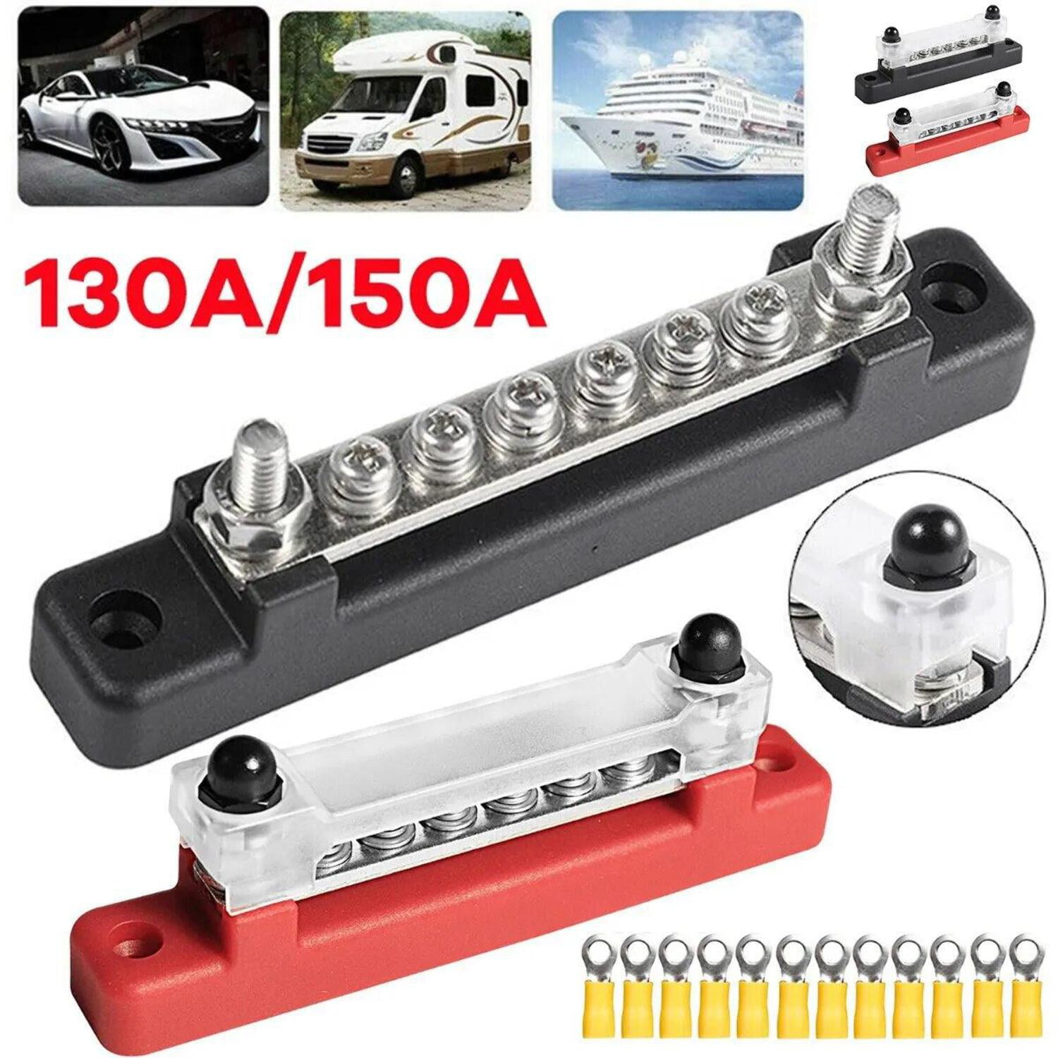 6 Way Bus Bar Terminal Block 300V AC/48V DC 130A AC/150A DC Power ...