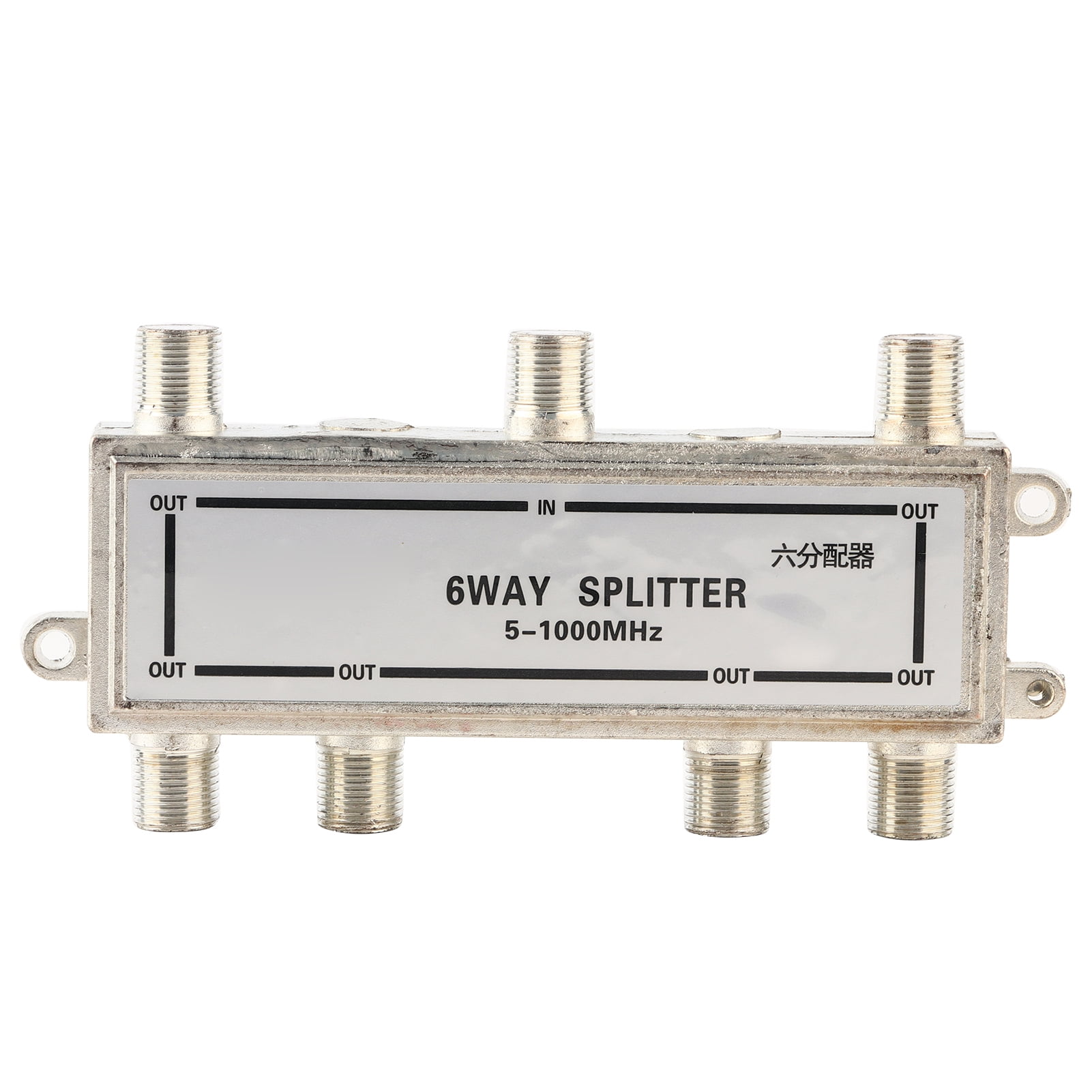 6 Way Coax Cable Splitter 5-1000MHz CATV TV Antenna Coaxial Signal ...