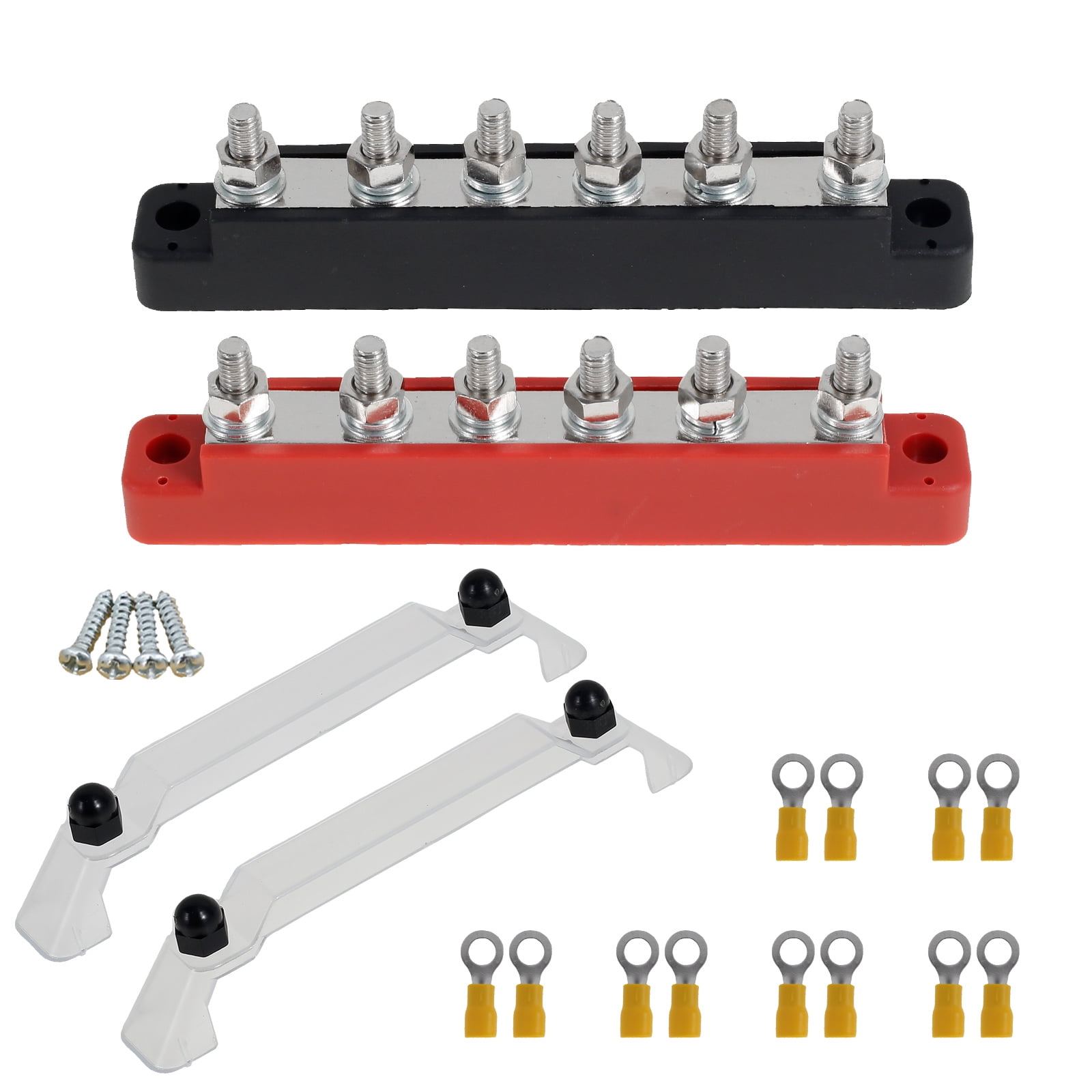 6 Way M6 Bus Bar Power Distribution Block with 12 Terminal for ...