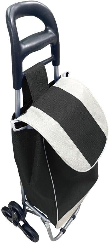 6 Wheels Black Shopping Trolley, Folding Tri Wheel Stair Climbing ...