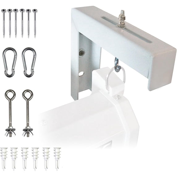 6" White Projector Screen L-Brackets, Single Metal Welded Construction ...