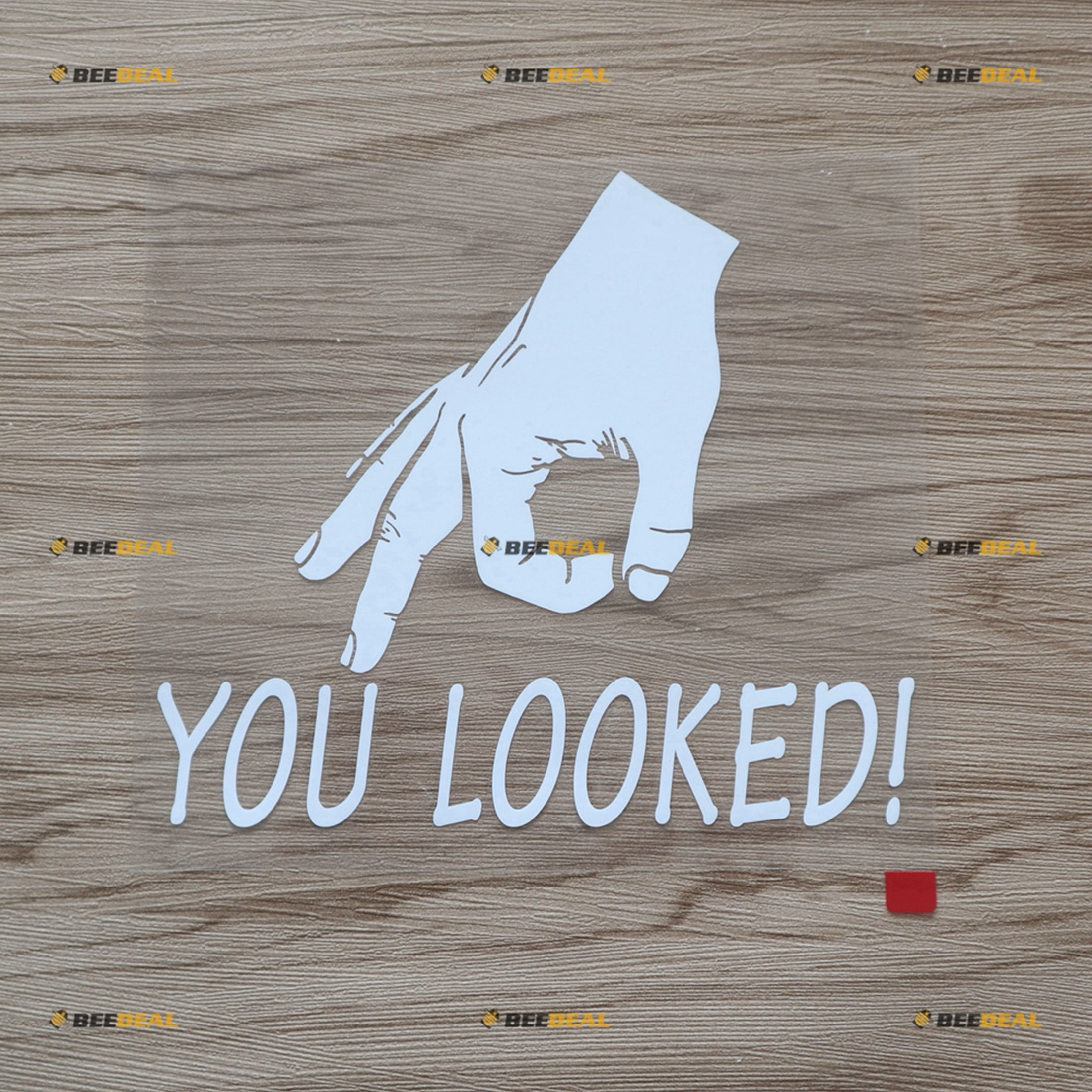 6" White You Looked Decal Sticker Car Vinyl Circle Game Hand Sign ...