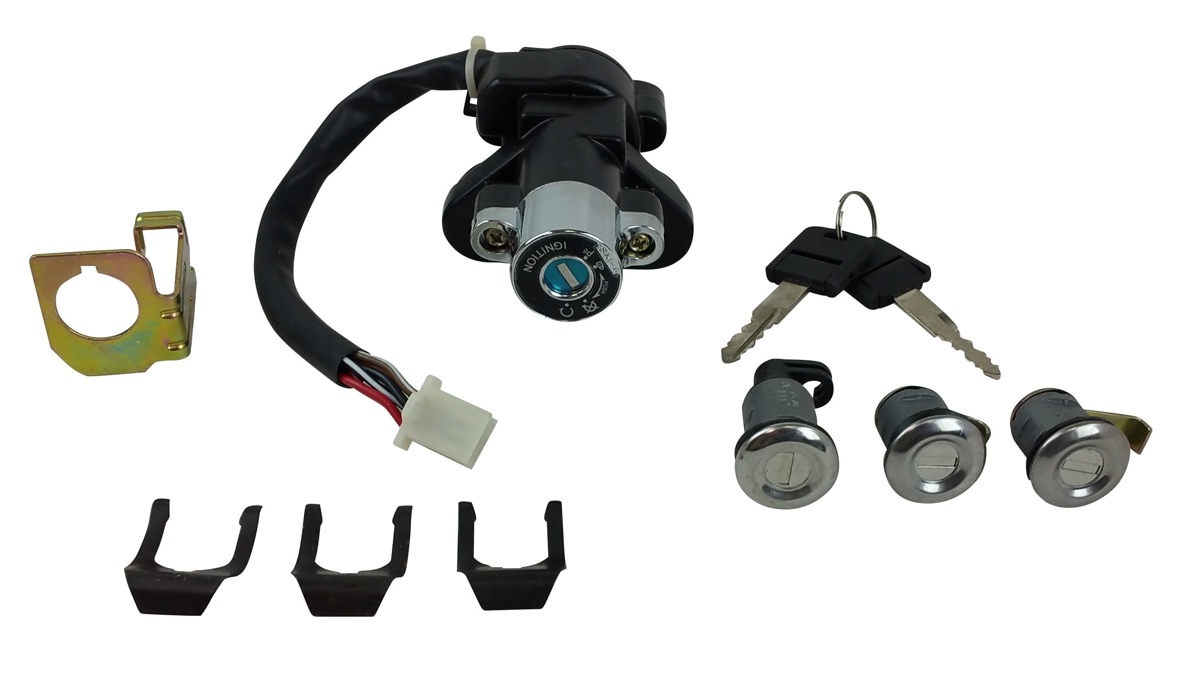 6 Wire Key Ignition Switch 150 250cc Scooter Moped MC-54 GY6 Key Set 4 ...