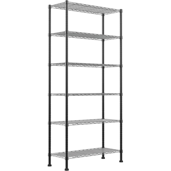 6 Wire Shelving Steel Storage Rack Adjustable Unit Shelves for Laundry ...