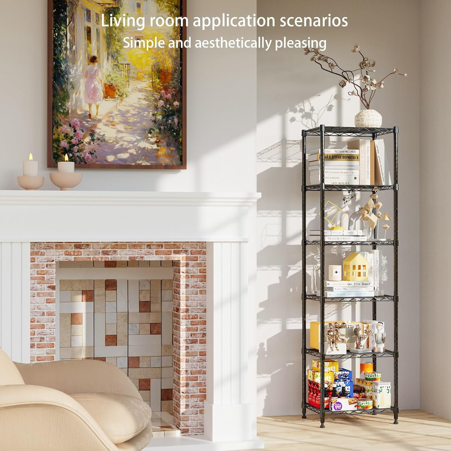 6 Wire Shelving Steel Storage Rack Adjustable Unit Shelves for Laundry ...