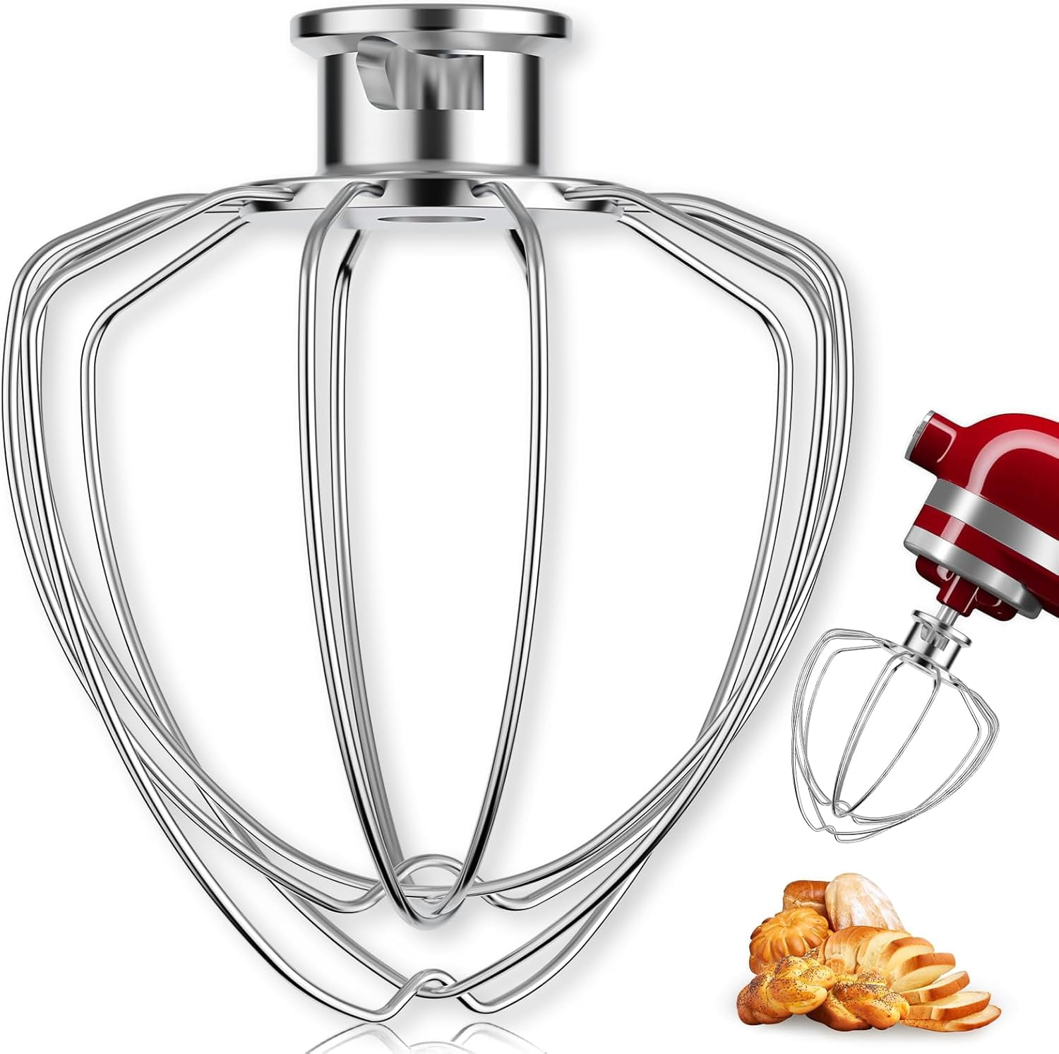 6-Wire Whip Attachment Fits KitchenAid Tilt-Head Stand Mixer Replace ...