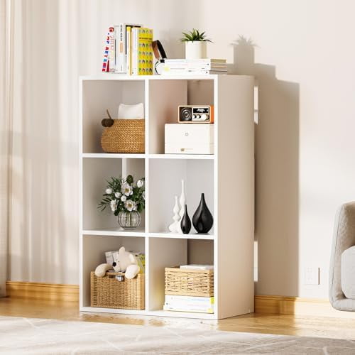 6 Wood Cube Storage Organizer with Open Back and Removable Back Panels ...