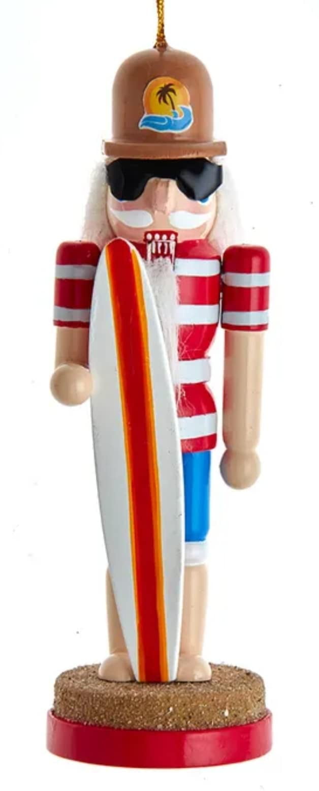 6" Wooden Beach Nutcracker Ornament - Walmart.com