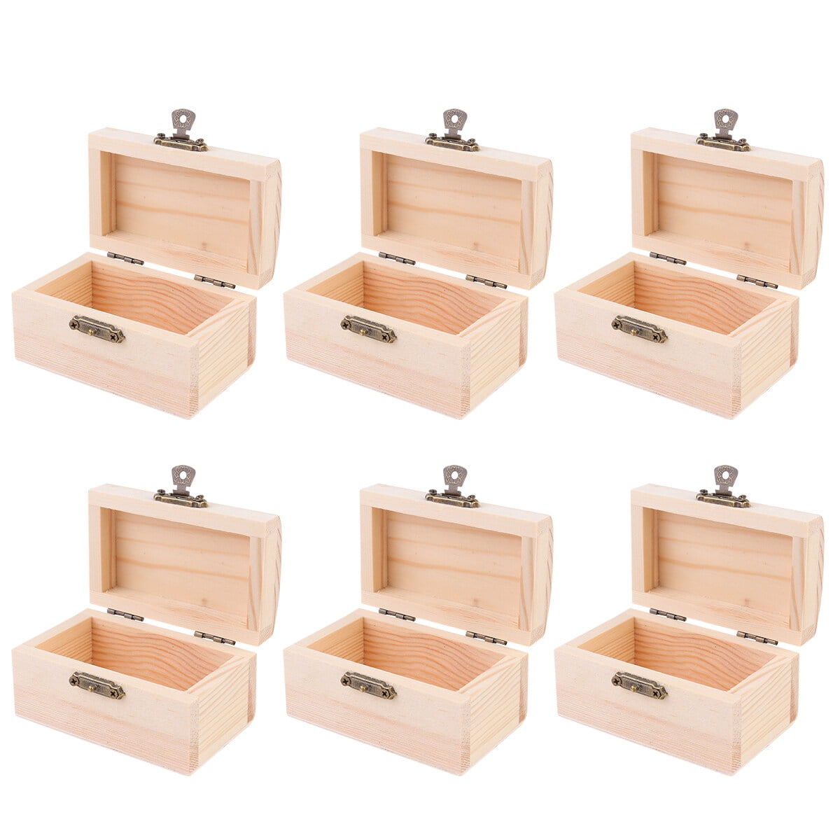 6 Wooden Box Unfinished Wooden Box Rectangula Wooden Box DIY Wooden ...